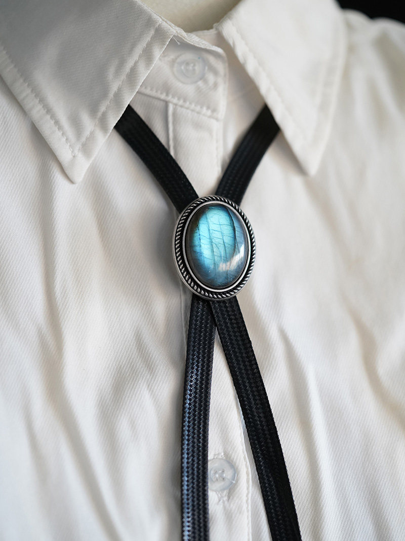 天然拉长石波洛领带+Bolo Tie+文豪野犬太宰治Cos项链：学院风潮流必备神器！-领带-淘宝百科网