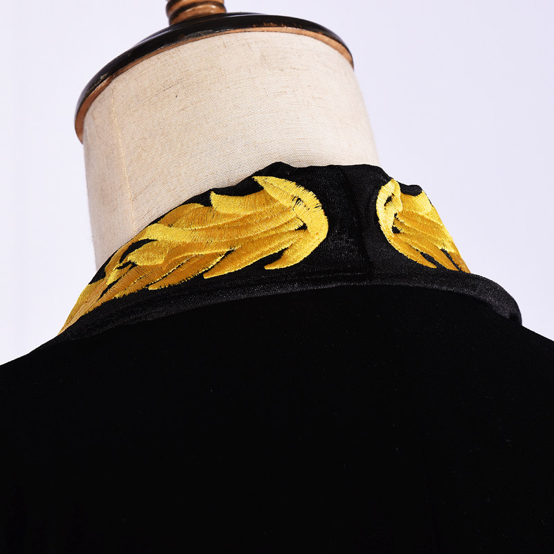 Купить Пиджак, Костюм 彭贝男士休闲时尚领子刺绣抓绒西服修身丝绒主持演绎演出高端西装 Pang Pui jr001 в ...