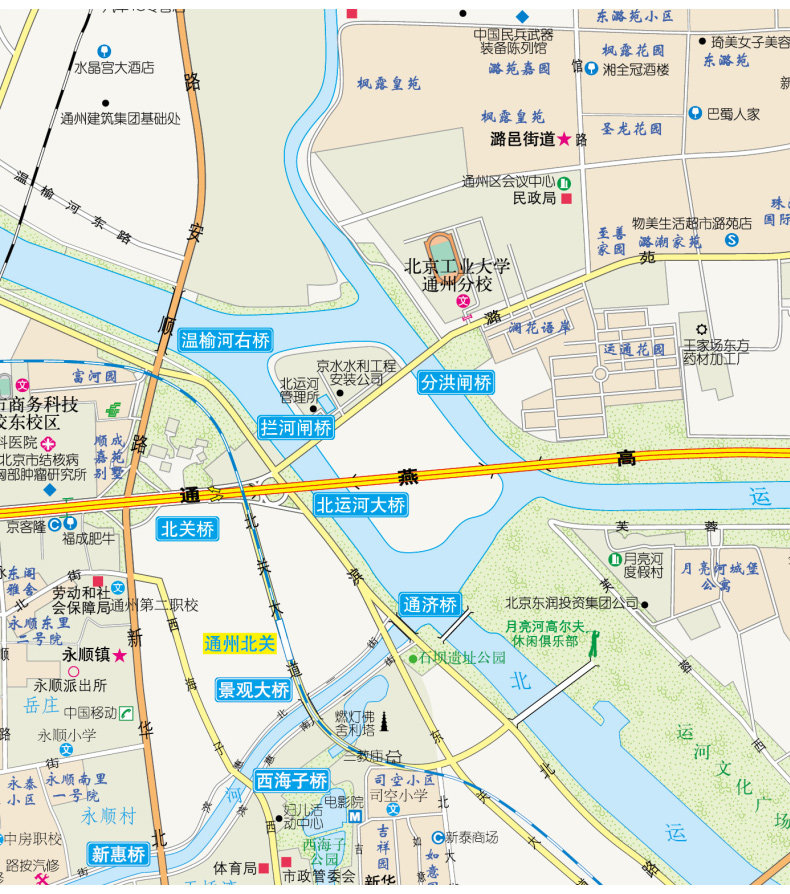 [USD 8.35] 2022 Tongzhou District Transportation Tourism Map Beijing ...