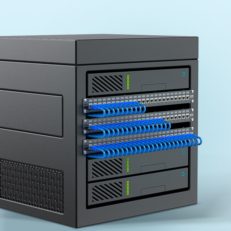 Six network distribution rack 100m 24-port distribution rack ...