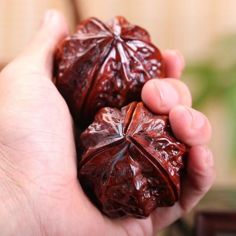 Laos huanghuali solid wood carved handle pieces, the elderly hand play ...
