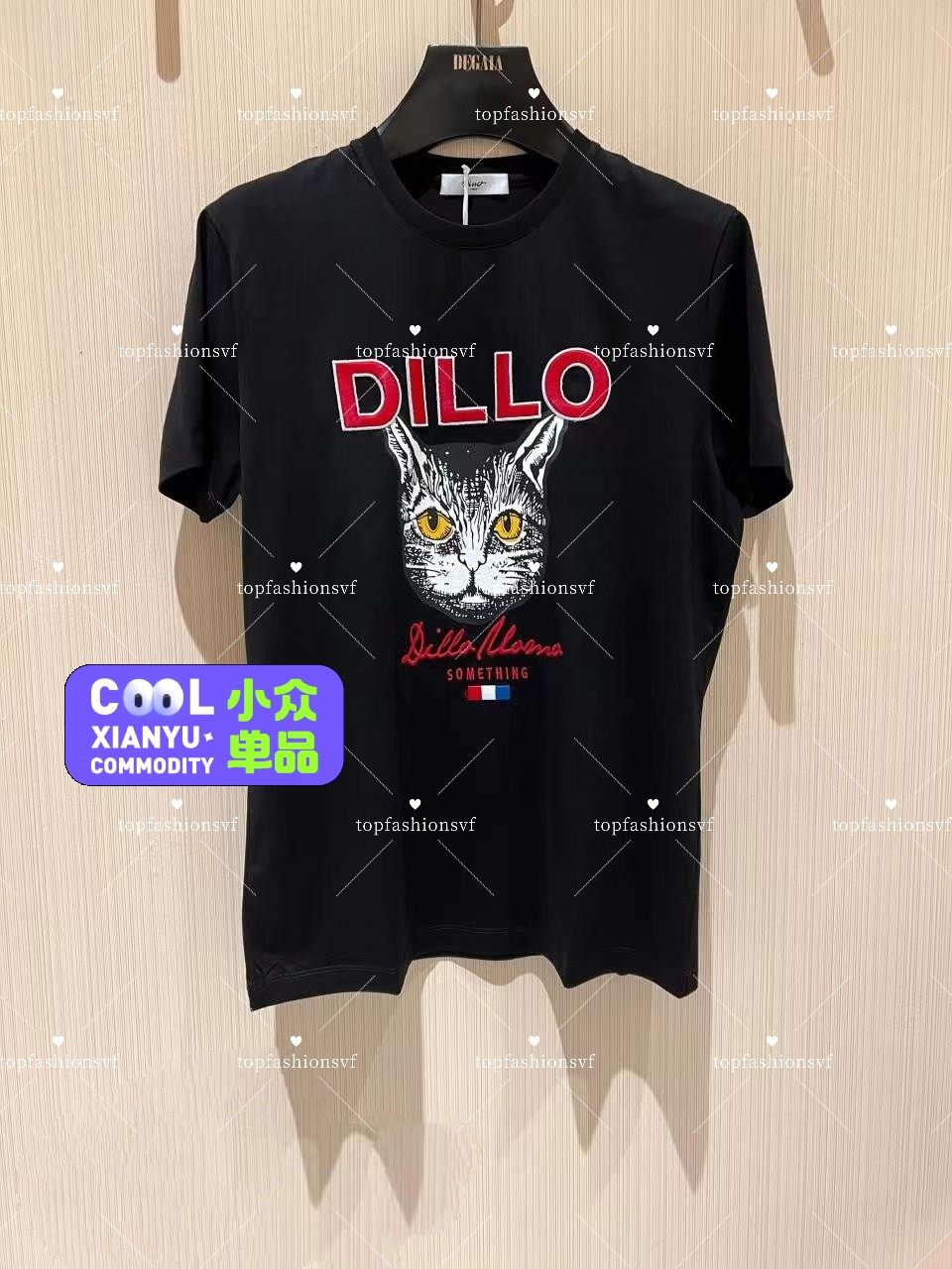 DILLO全新專櫃正品DEGAIA男款圓領短袖T恤黑色LOG-Taobao