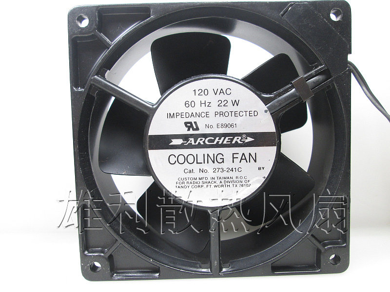 120V AC 60HZ 22W ARCHER COOLING FAN 273-241C 12CM 12038 FAN