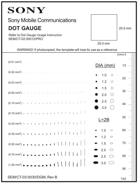 Sony stain card point gauge line gauge film ruler ratio card stain ...