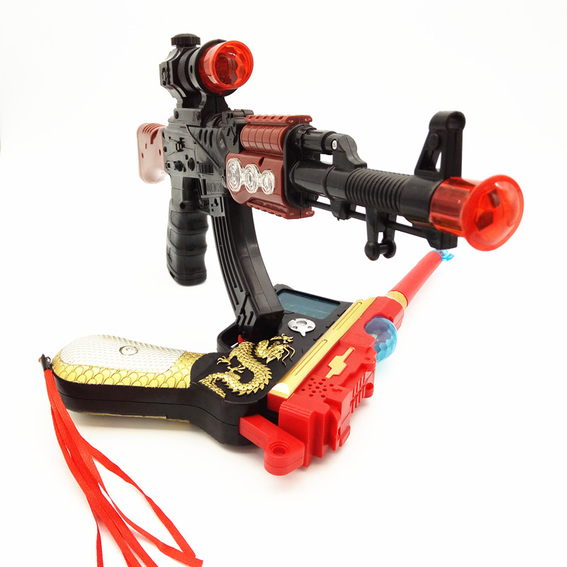 [USD 10.61] Electric toy gunman gun children's submachine gun flash ...