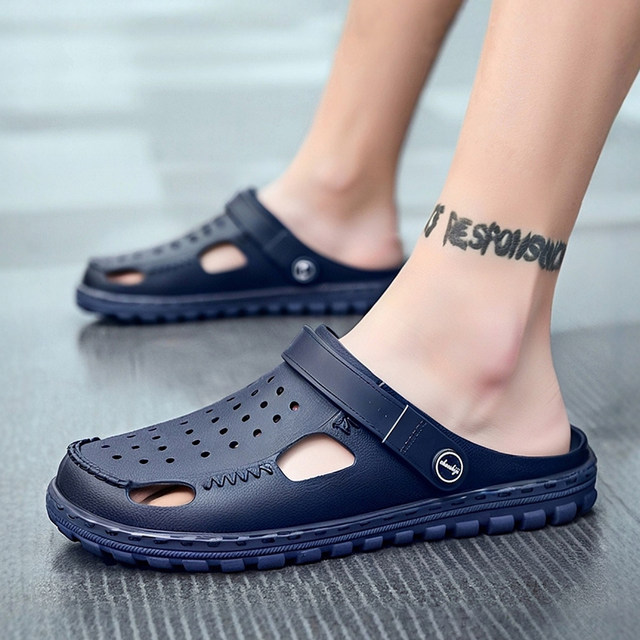 Super soft imported Vietnamese rubber sandals men's high-end hole ...