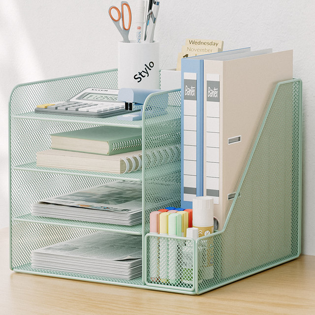 Desktop file storage rack Office folder storage box Metal book file ...