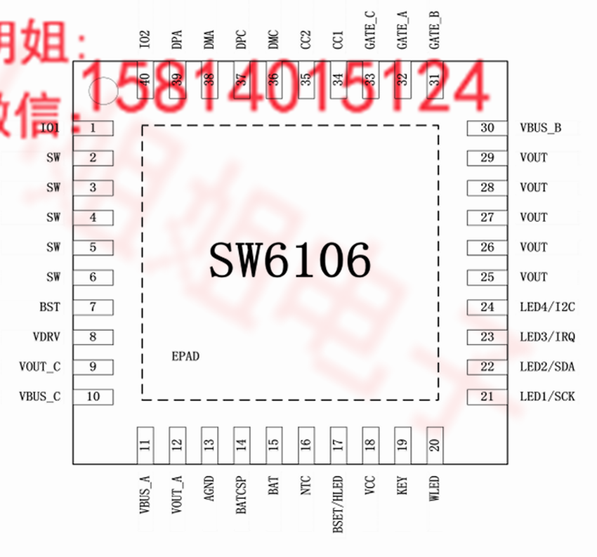 原裝PD電源芯片 SW6106 SW6008 SW6115 SW6117快充行動電源IC芯片-Taobao