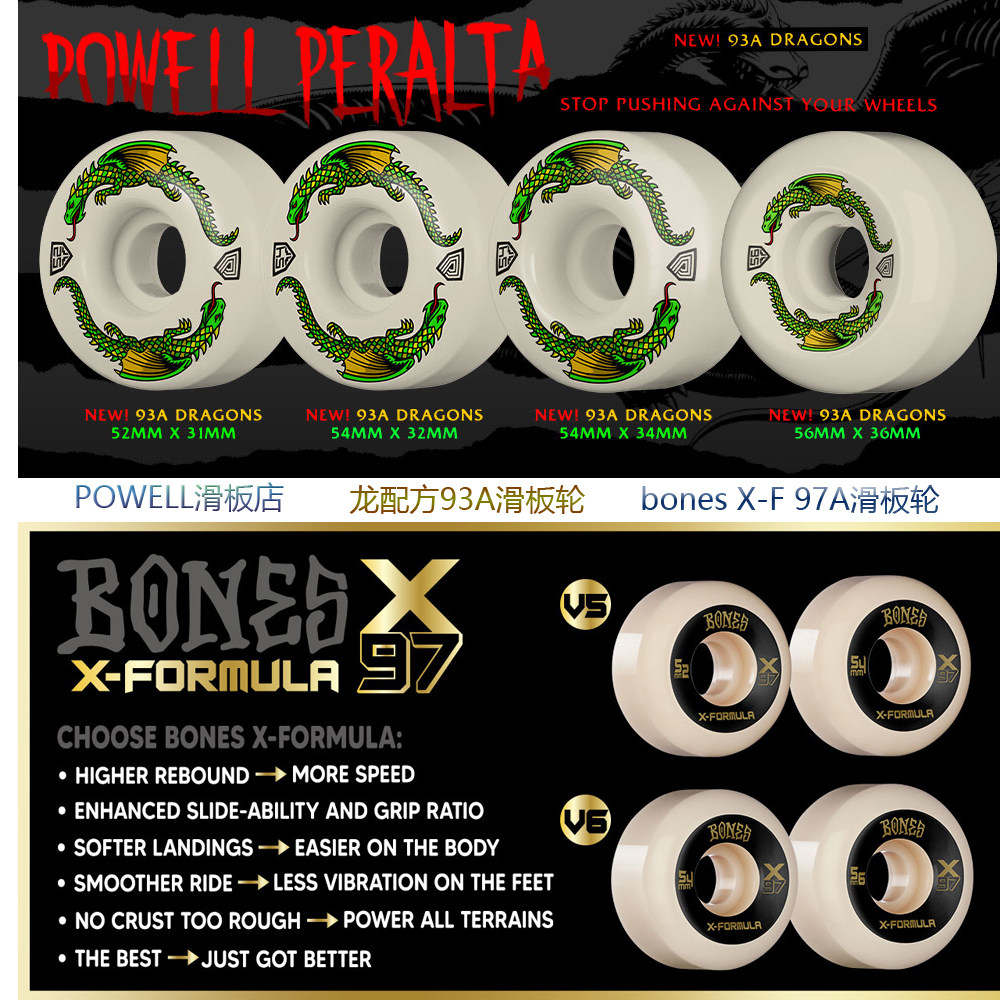 Bones x97 wheels: powell dragon wheels, pp skateboard wheels – the new ...