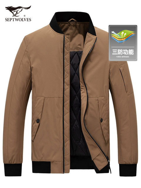 Seven Wolves men's jacket for spring new three-defense baseball collar ...