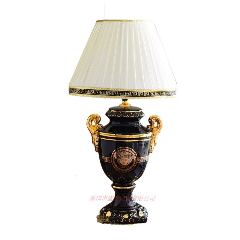 Versace European ceramic table lamp bedroom living room luxury upscale ...
