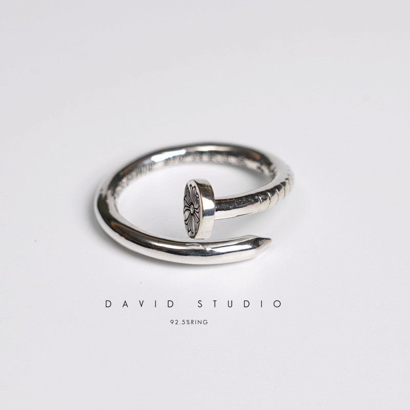 情侣对戒新宠！david S925纯银钉子十字架戒指，你的爱情信仰是什么？💎💍-戒指-淘宝好物网