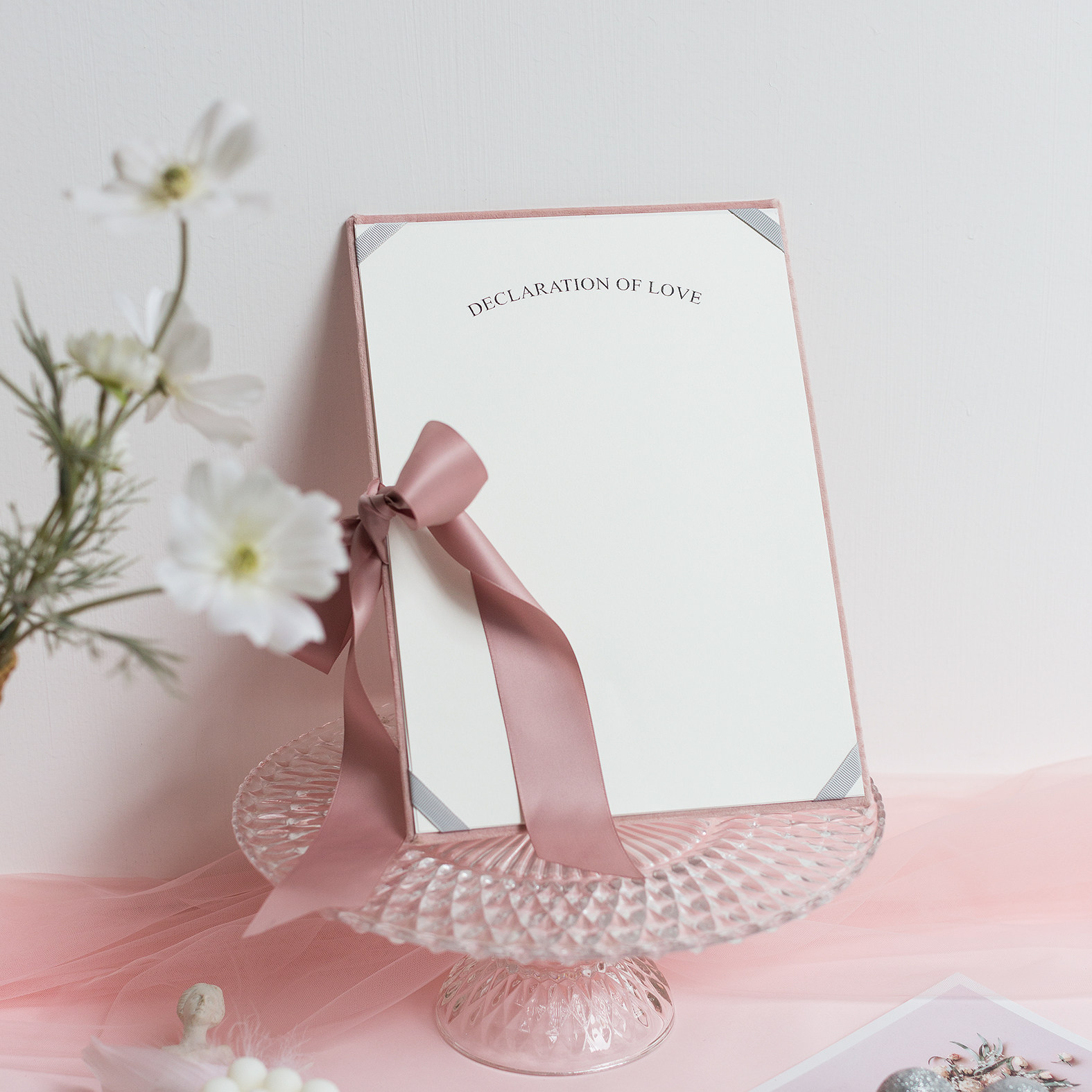 [USD 12.74] FOMODAY velvet wedding A4 vow hand card vintage declaration ...