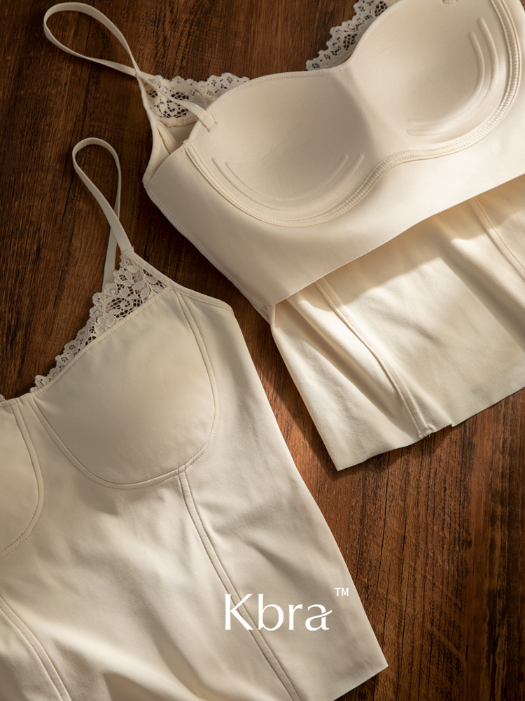 Kbra法式蕾絲保暖吊帶背心女冬季加薄絨磨毛內搭帶胸墊一體上衣|保暖背心|ETMall東森購物網