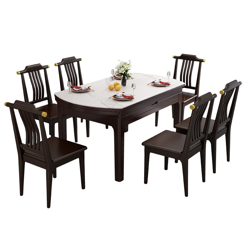 [USD 348.37] New Chinese stone table can be expanded folding Light ...