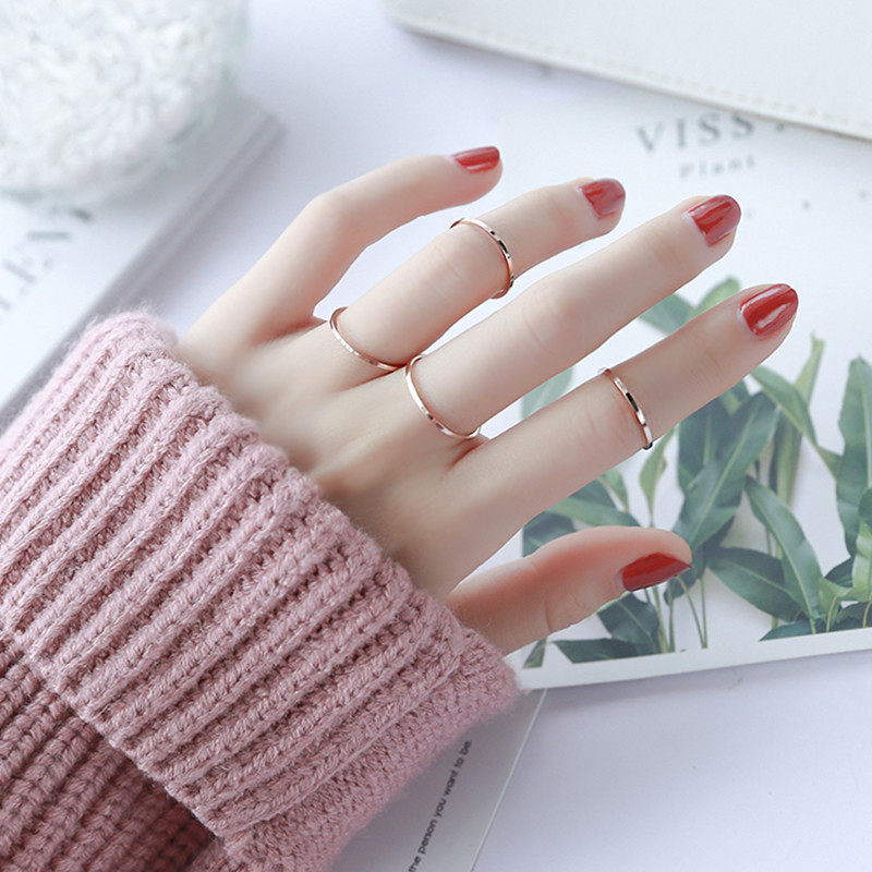 Buy Korean version of the tail ring 18k rose Gold index finger titanium ...