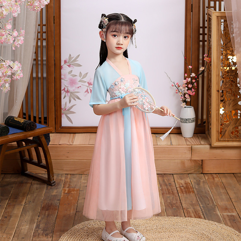 Hanfu girls children's costume Chinese style female baby dress Thin ...