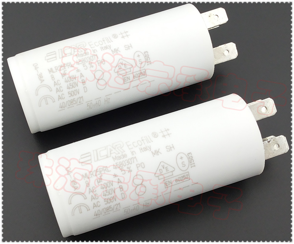 Imported Italian 8uF 450v ICAR motor running start capacitor ...