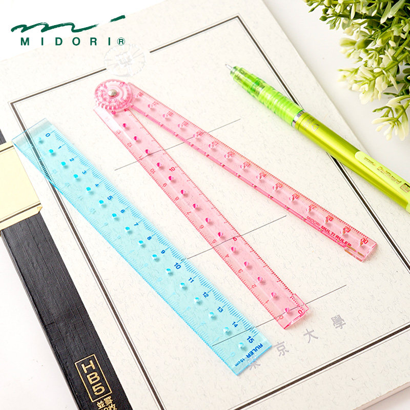 [USD 9.72] Japan imported Midori folding ruler multi-functional primary ...