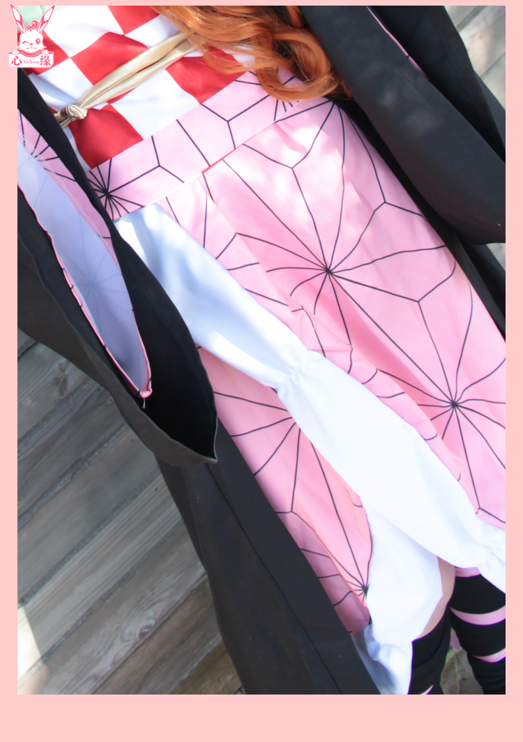 鬼灭之刃cos服 弥豆子cos 灶门祢豆子cosplay服装假发木屐竹筒-阿里巴巴