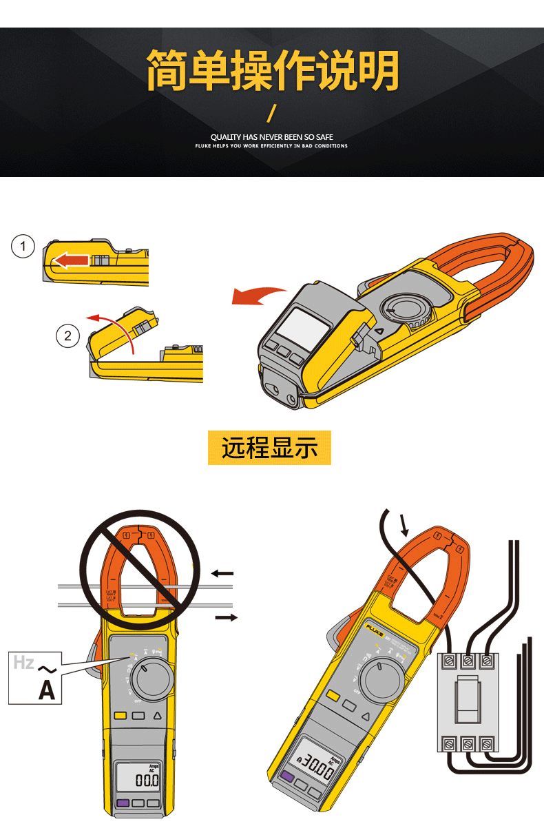 FLUKE福禄克F302+/303/F305/F312钳形万用表数字电流表F319钳型表-阿里巴巴