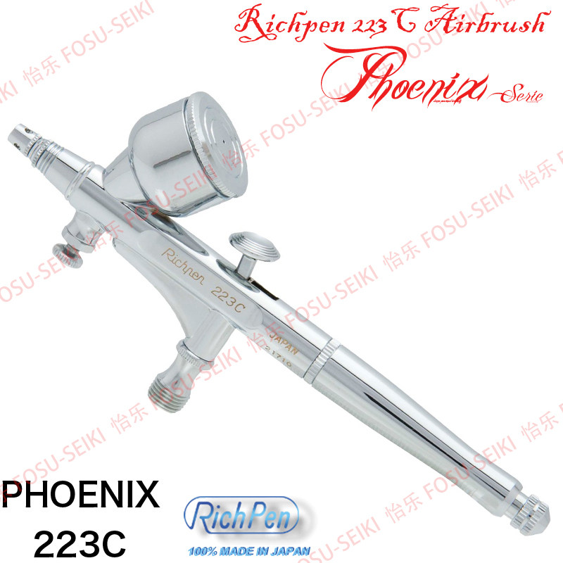Japan Rich Pen 0 3mm 6cc upper pot with tail adjustment airbrush 213C ...