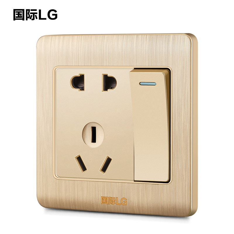 International LG household switch socket 86 type brushed gold wall with ...