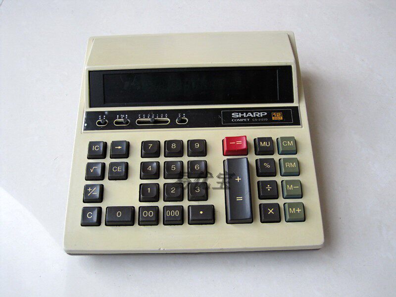 收藏品1977年上市日本SHARP夏普CS-2122D荧光VFD莹光计算器运算器-Taobao