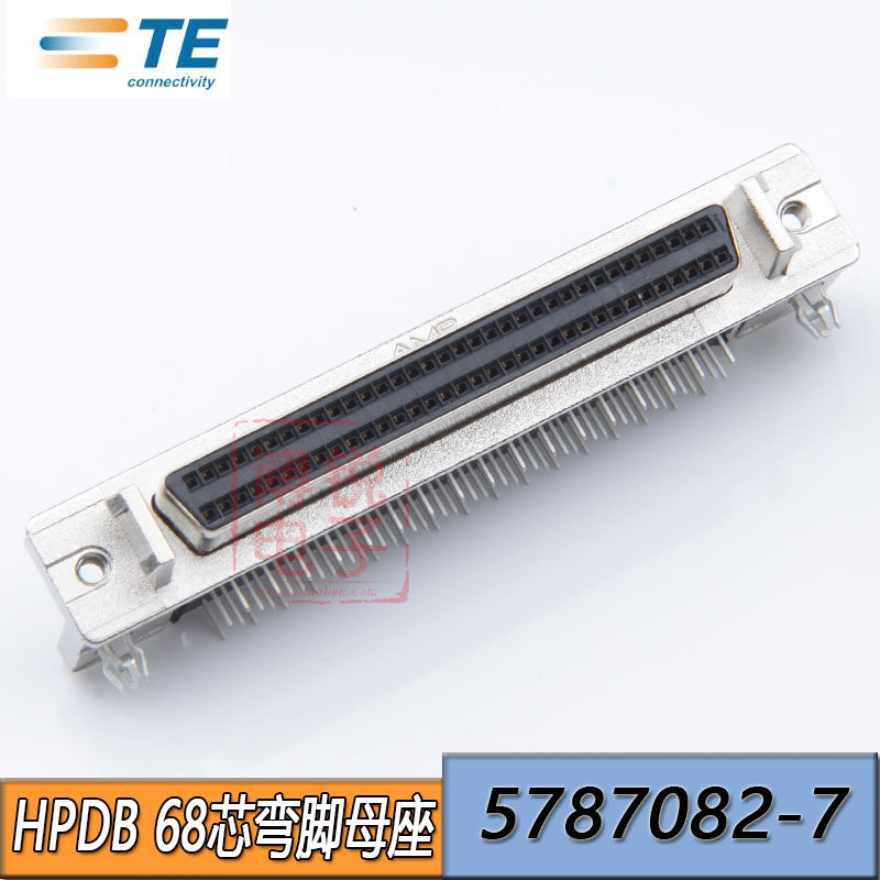原装TE/AMP SCSI68P插座DB68PIN连接器HPDB68芯弯脚母座5787082-7