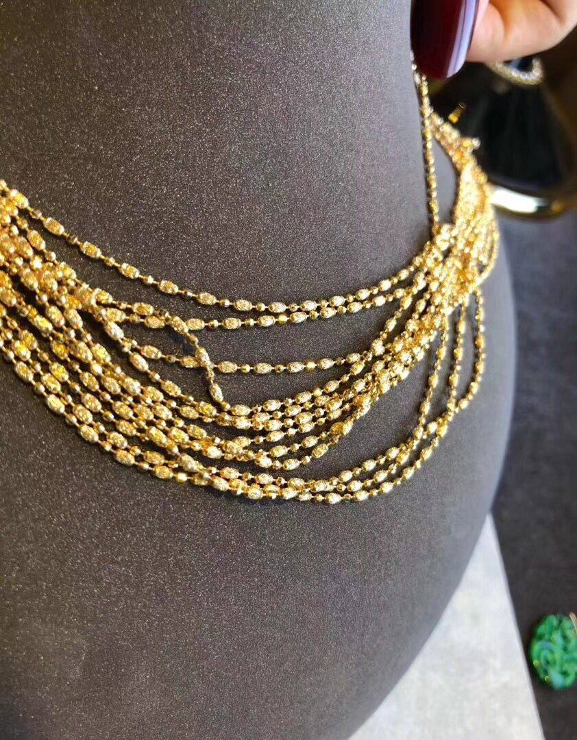 Italy imported super flash peas chain diamond chain 925 silver gold ...