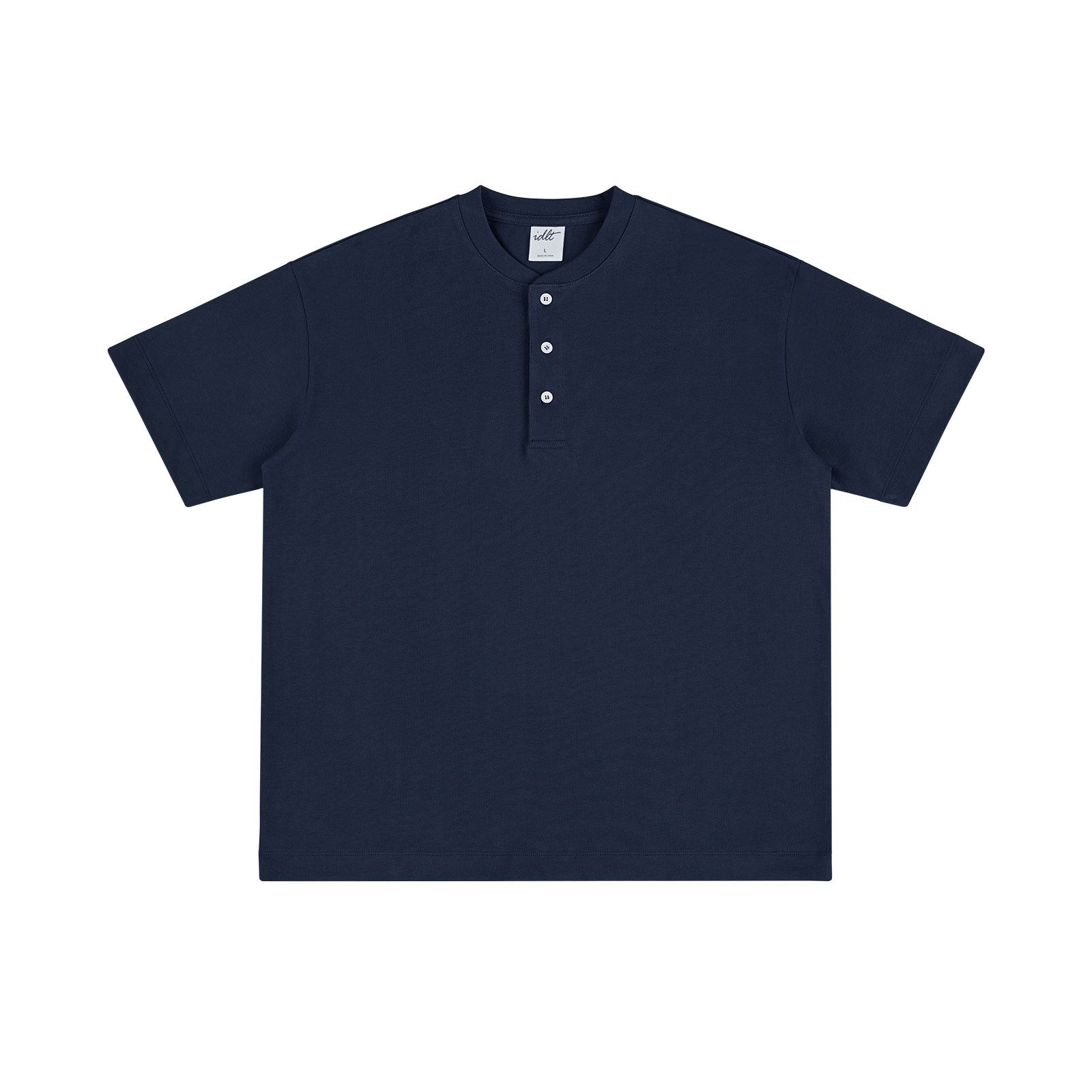 Idlt Loose Henry Collar 320g Heavyweight Oversized Drop Shoulder Crew ...