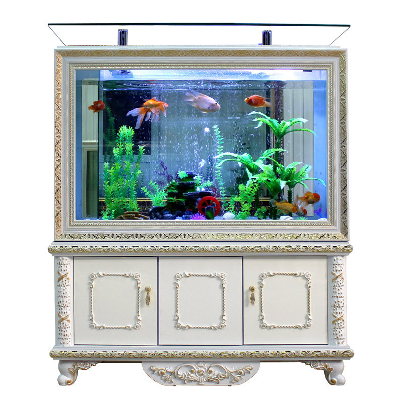 European style fish tank Aquarium Rectangular living room household ...
