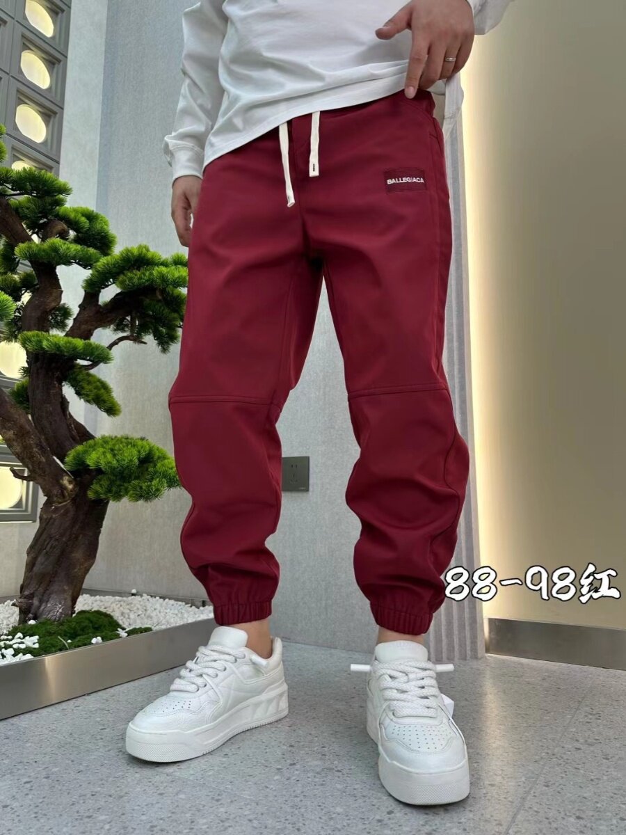 秋季新款男士拼接纯色小脚休闲裤潮牌ins韩版宽松弹力抽绳工装裤-Taobao