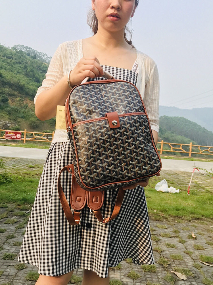 2020 new leather goya backpack travel backpack goyard student bag ...