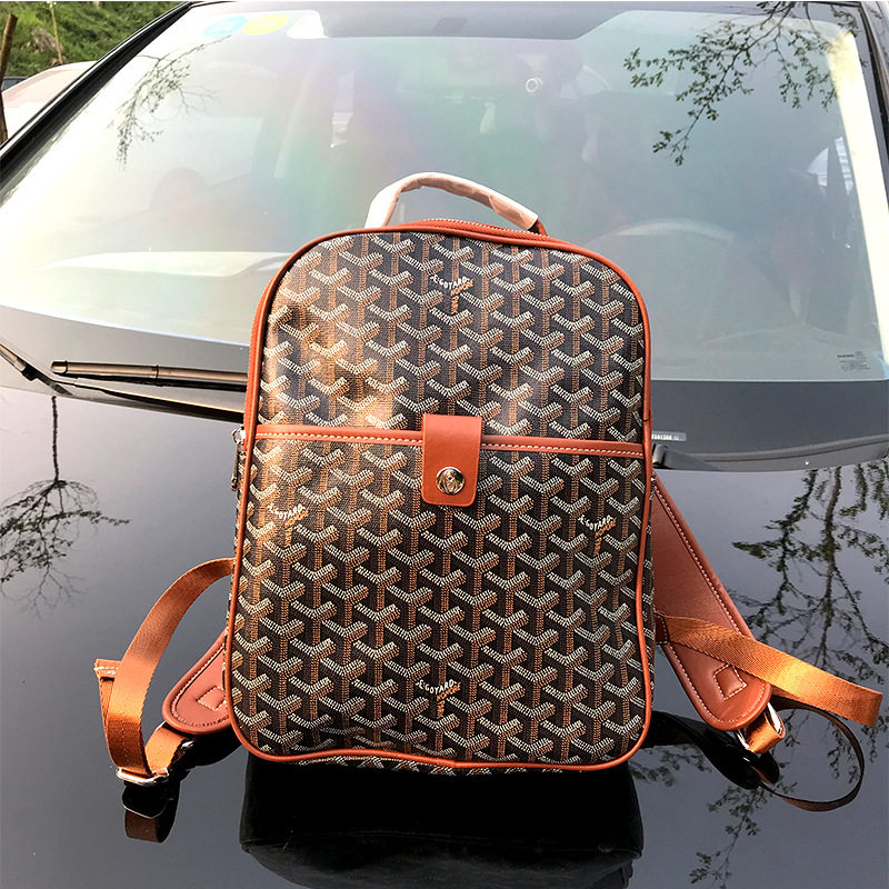 2020 new leather goya backpack travel backpack goyard student bag ...