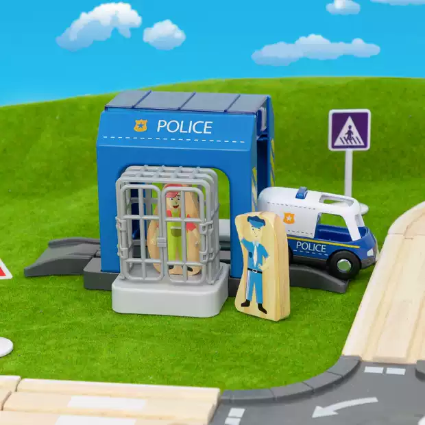 Kereta api kayu trek elektrik mainan kereta kecil set anak lelaki ...