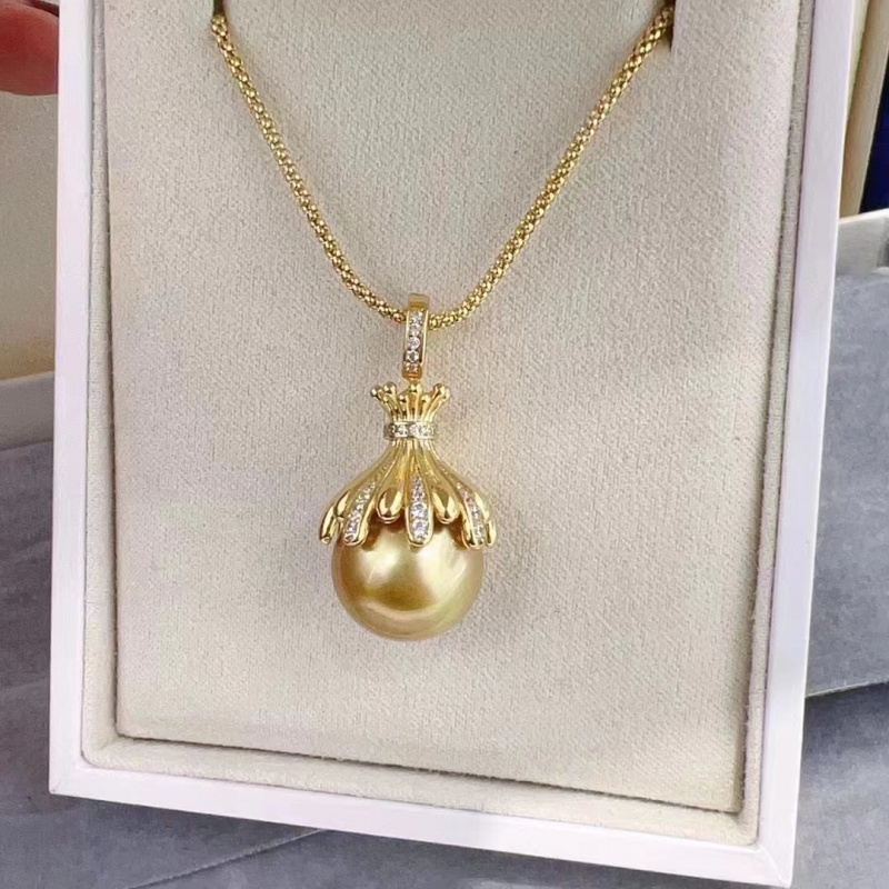 diy饰品镀18K金开口花苞挂件珍珠玉石兔子吊坠空托项链坠万能扣头-Taobao