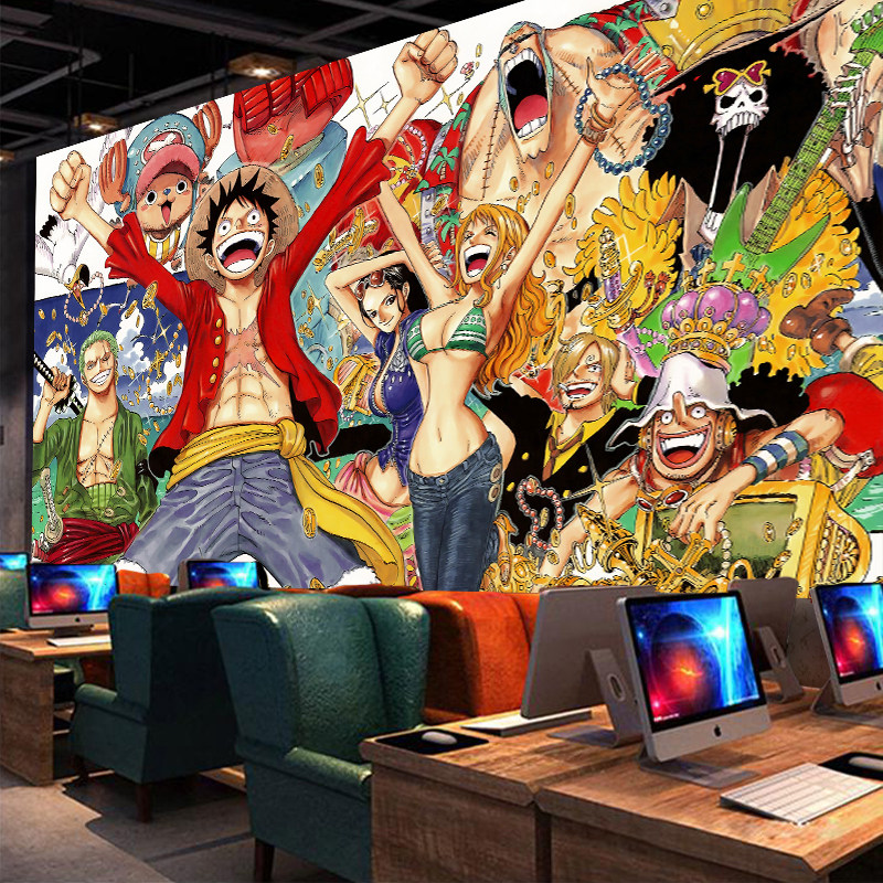 [USD 10.71] Netcafe Cartoon Pirate King Background Wallpaper Restaurant ...