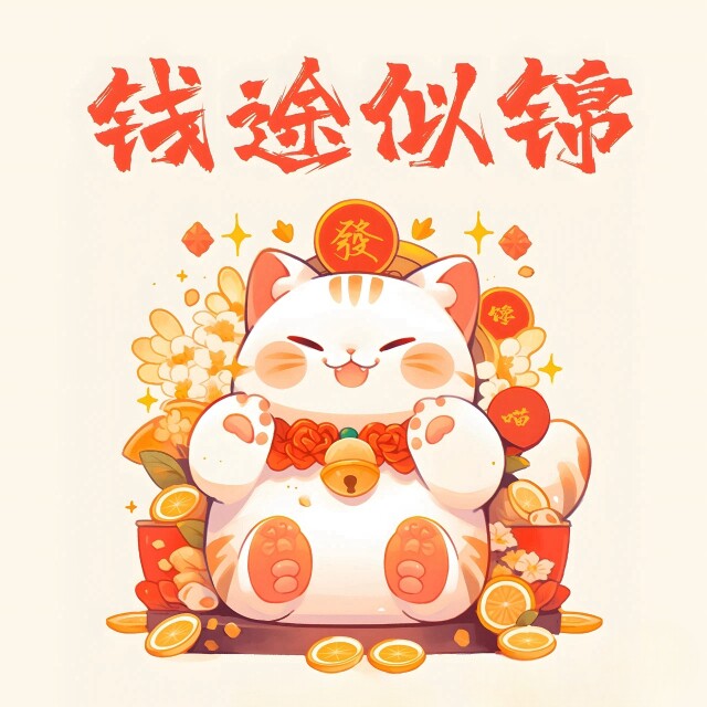 钱途似锦墙贴画