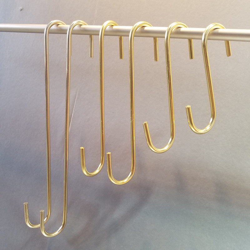Buy Titanium gold long hook S hook hook Large clothing store hook s ...