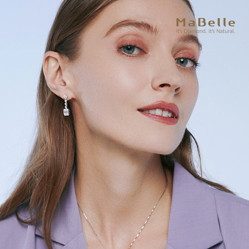 MaBelle/玛贝尔18K白金异形钻耳环：优雅气质，闪耀全场！-耳饰-淘宝好物网