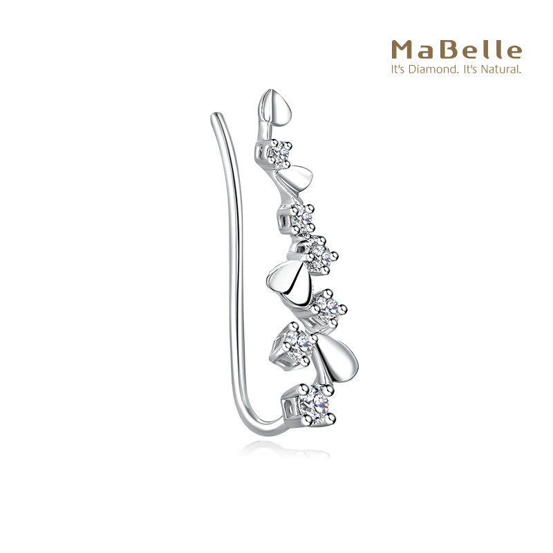 MaBelle/玛贝尔18K白金钻石耳钉：简约通勤的优雅选择，你值得拥有！-耳饰-淘宝百科网