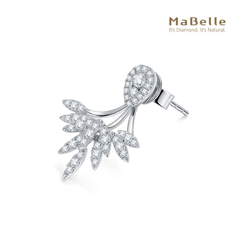 MaBelle许愿枝钻石耳钉：18K白金奢华双面派对女王必备！-耳饰-淘宝好物网