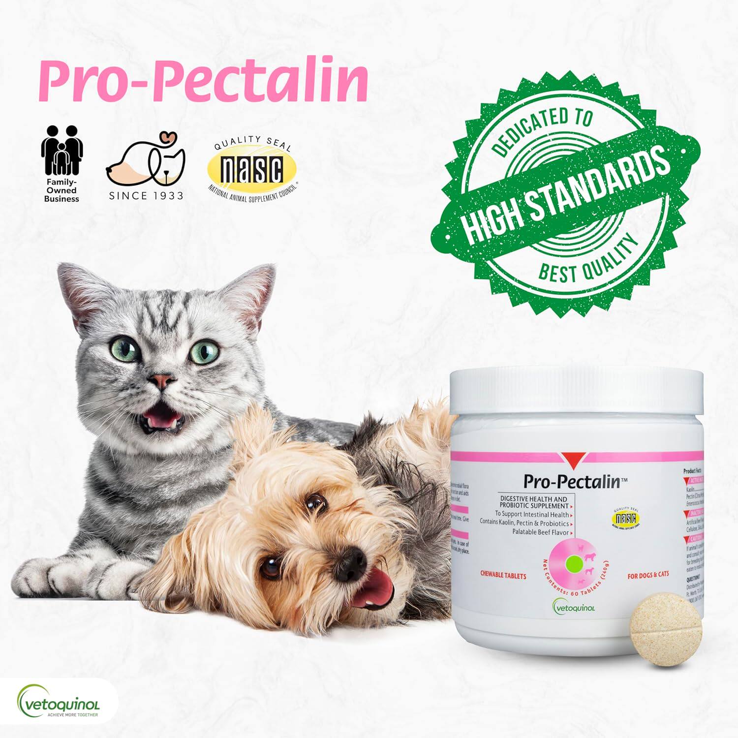 Vetoquinol Pro Pectalin益生菌咀嚼片：宠物肠胃守护神，nasc认证安心选择！-猫益生菌-淘宝好物网