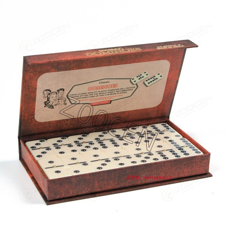 5010 cardboard box set: double 6 dominoes, 28 ivory-colored double six ...
