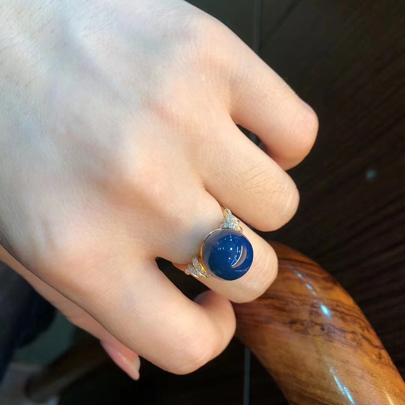💎 Precious blue amber ring, a must-have for elegancefashion 💍