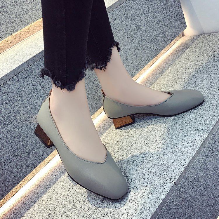 Buy women's shoes 2019 new 2019 spring single shoes spring leather ...