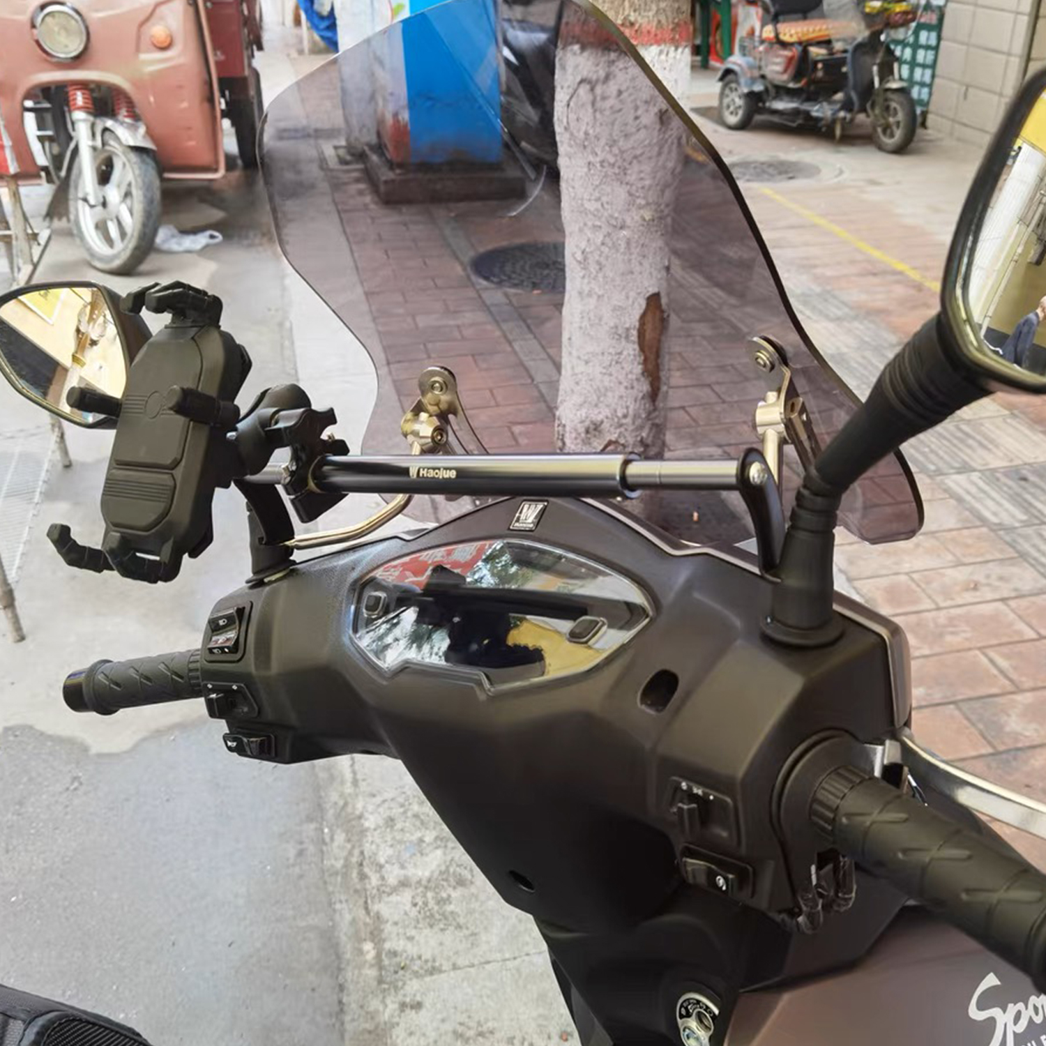 豪爵AFR125改装升级，加高平衡杆+UCR125扩展支架+UFD125手机架，骑行新体验！🌟-手把-淘宝好物网