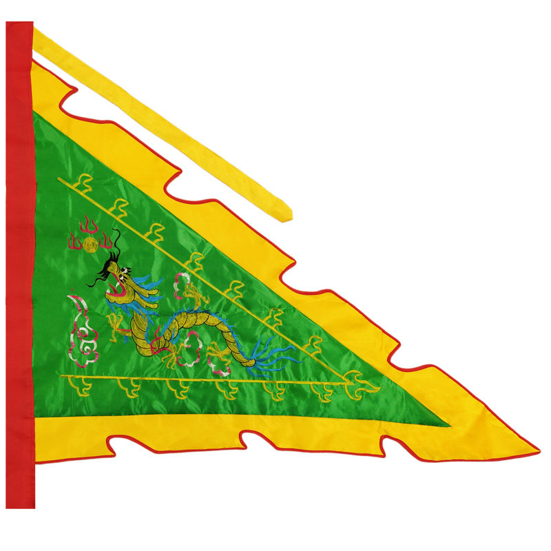 Five-color dragon flag triangle big flag double-sided embroidered flag ...