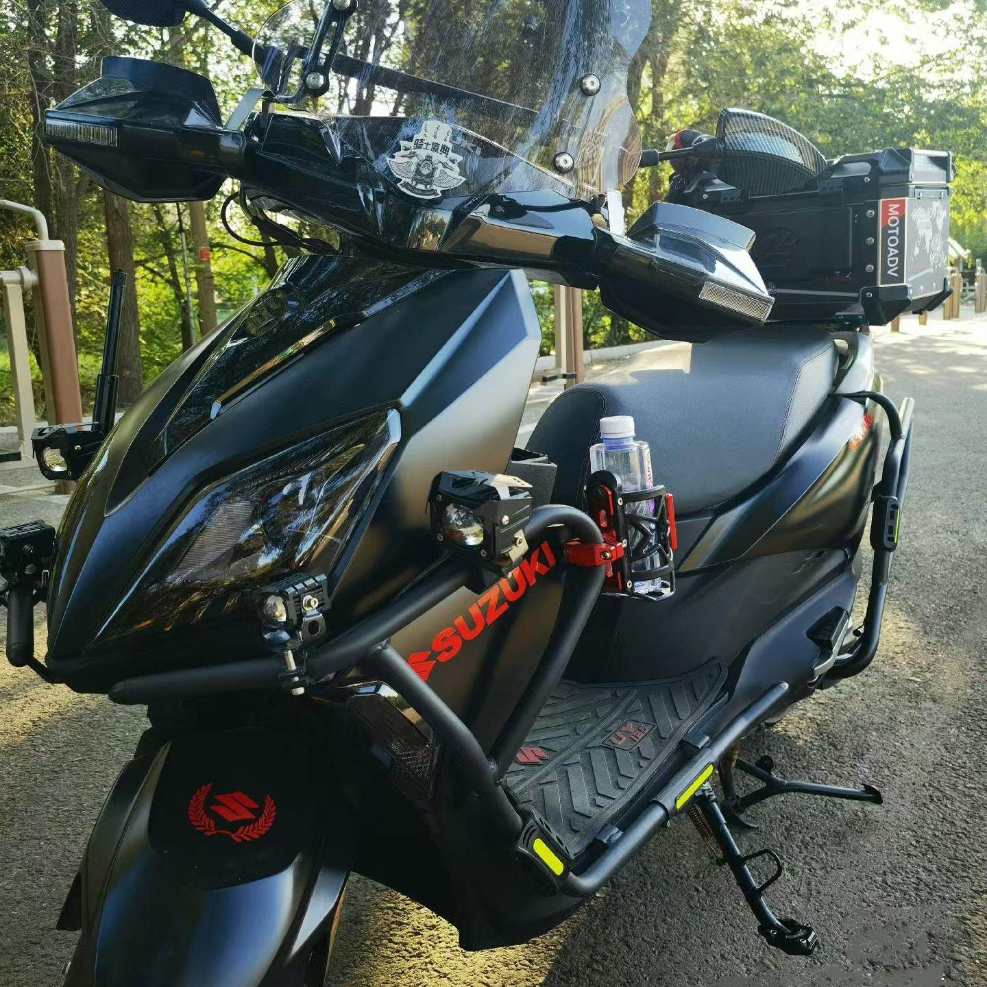 铃木UY125改装升级指南：碳纤维纹理后视镜UU125高清UE125棱形反光镜，解锁骑行新体验！-摩托车后视镜-淘宝百科网